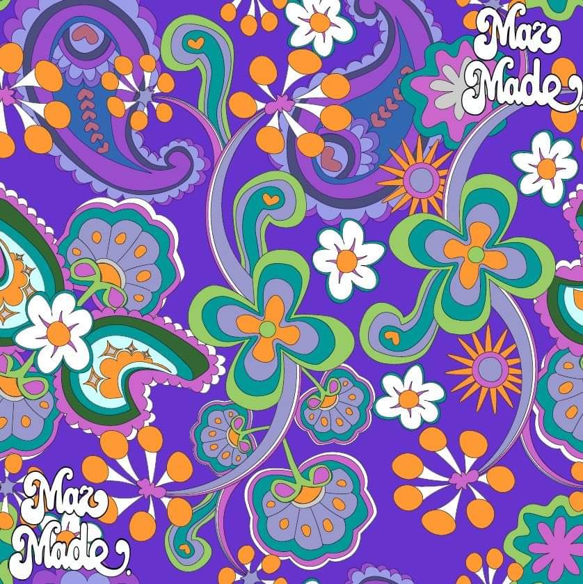 Lucky Purple WPC 40cm x 40cm repeat – Maz Made.